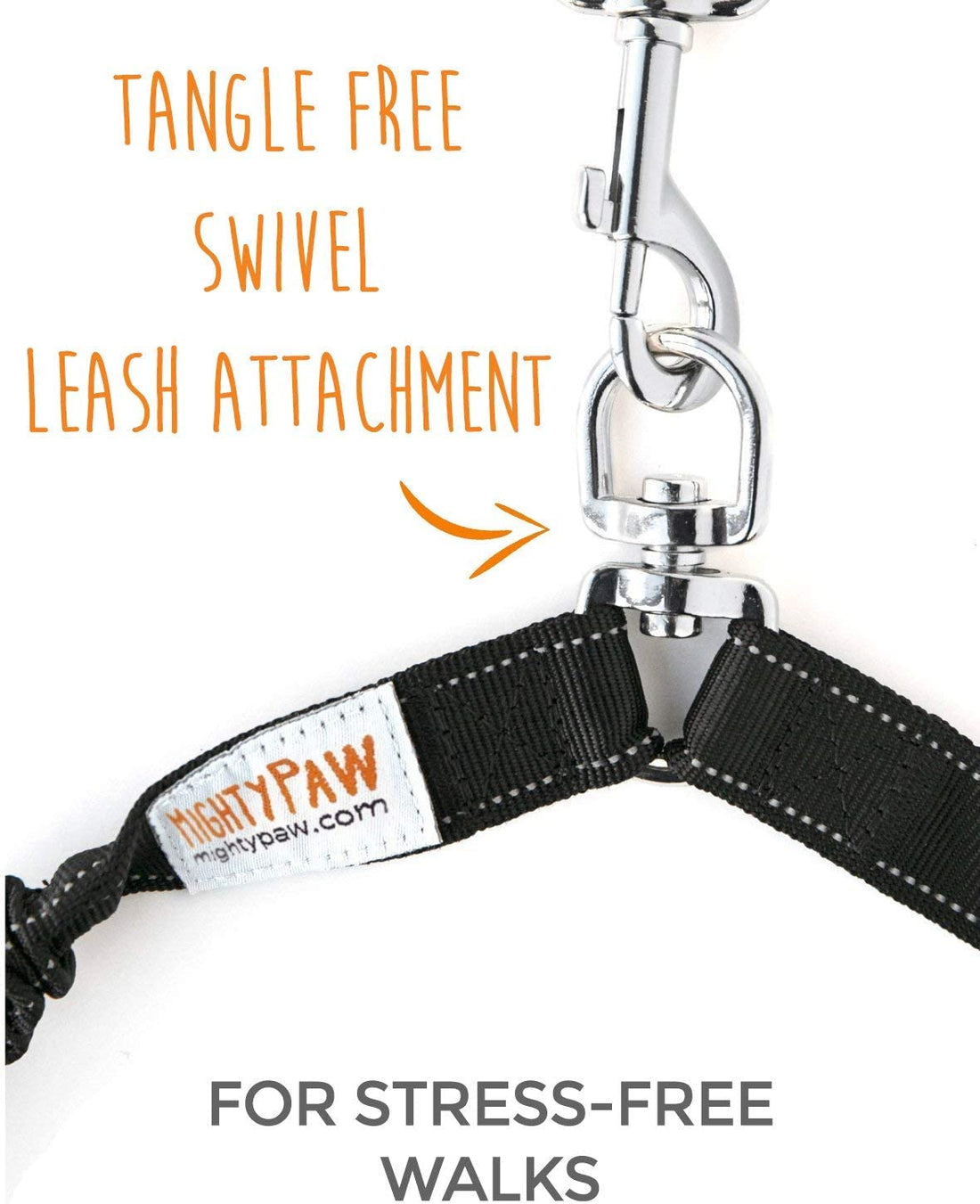 Double Bungee Dog Leash - Tangle-Free, Comfortable & Reflective