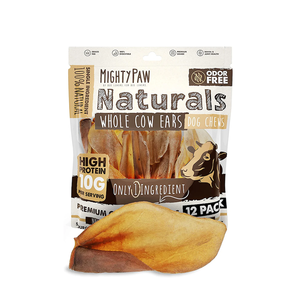 Mighty Paw Naturals Cow Ear Dog Chews - All-Natural, Grain-Free Treats