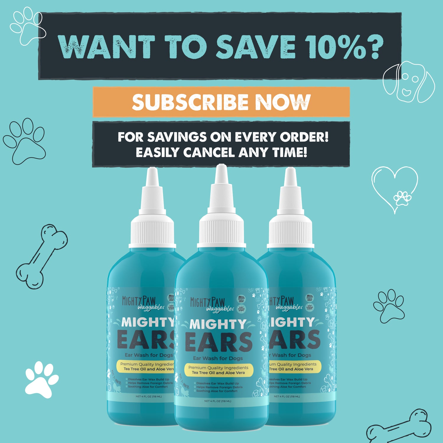 Mighty Ears Ear Wash for Dogs – Gentle, Effective, and Soothing