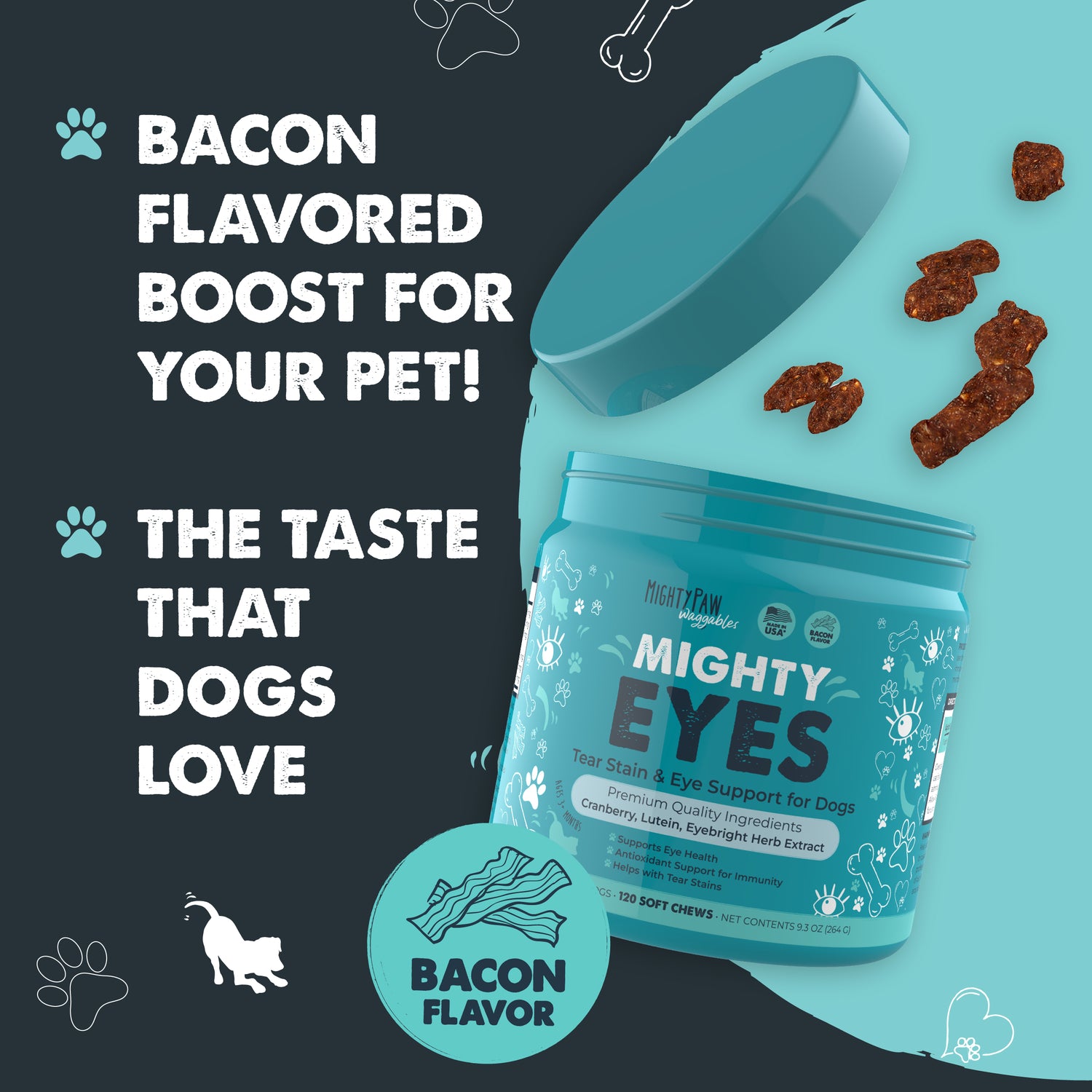 Mighty Eyes Chews for Dogs | Tear Stain and Eye Support