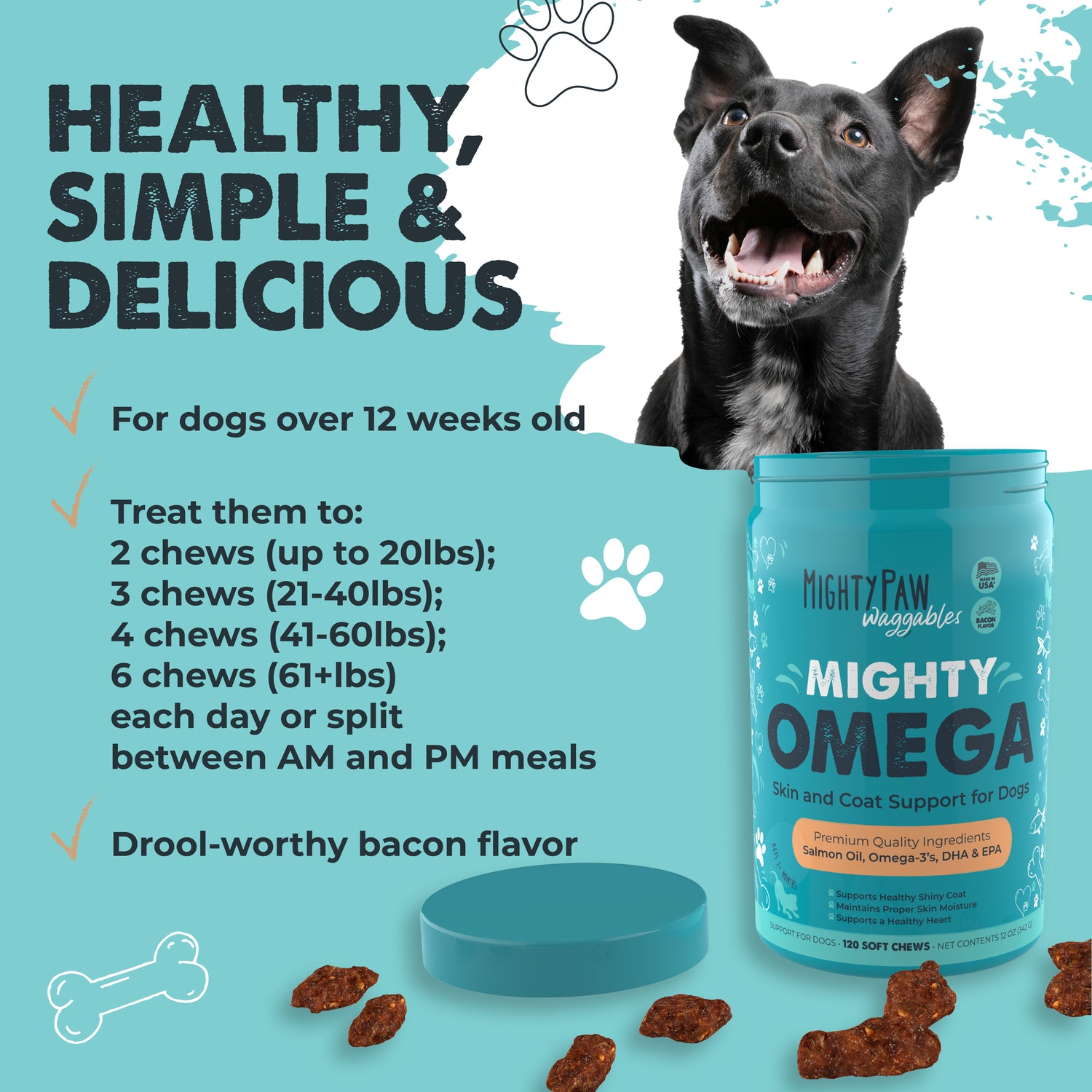 Elevate Your Dog's Health with Mighty Omega Chews