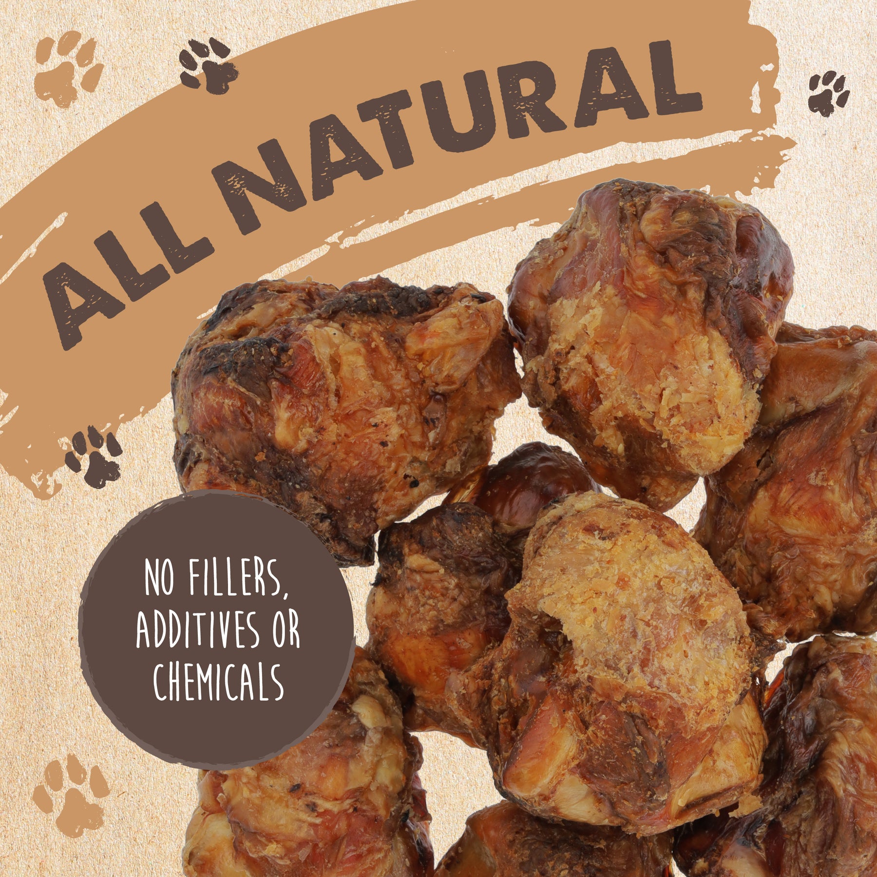 Mighty Paw Cow Kneecap Chews for Dogs | Natural & Meaty Treats