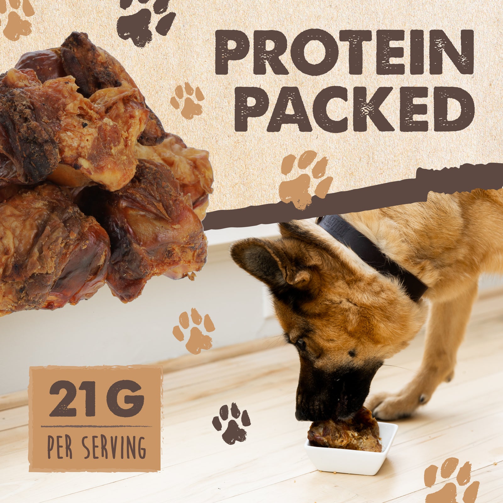 Mighty Paw Cow Kneecap Chews for Dogs | Natural & Meaty Treats