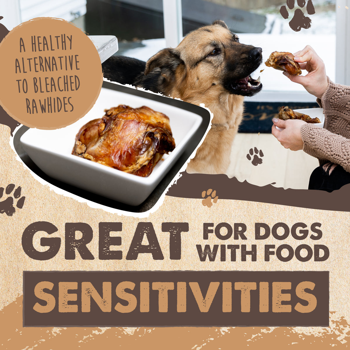 Mighty Paw Cow Kneecap Chews for Dogs | Natural & Meaty Treats