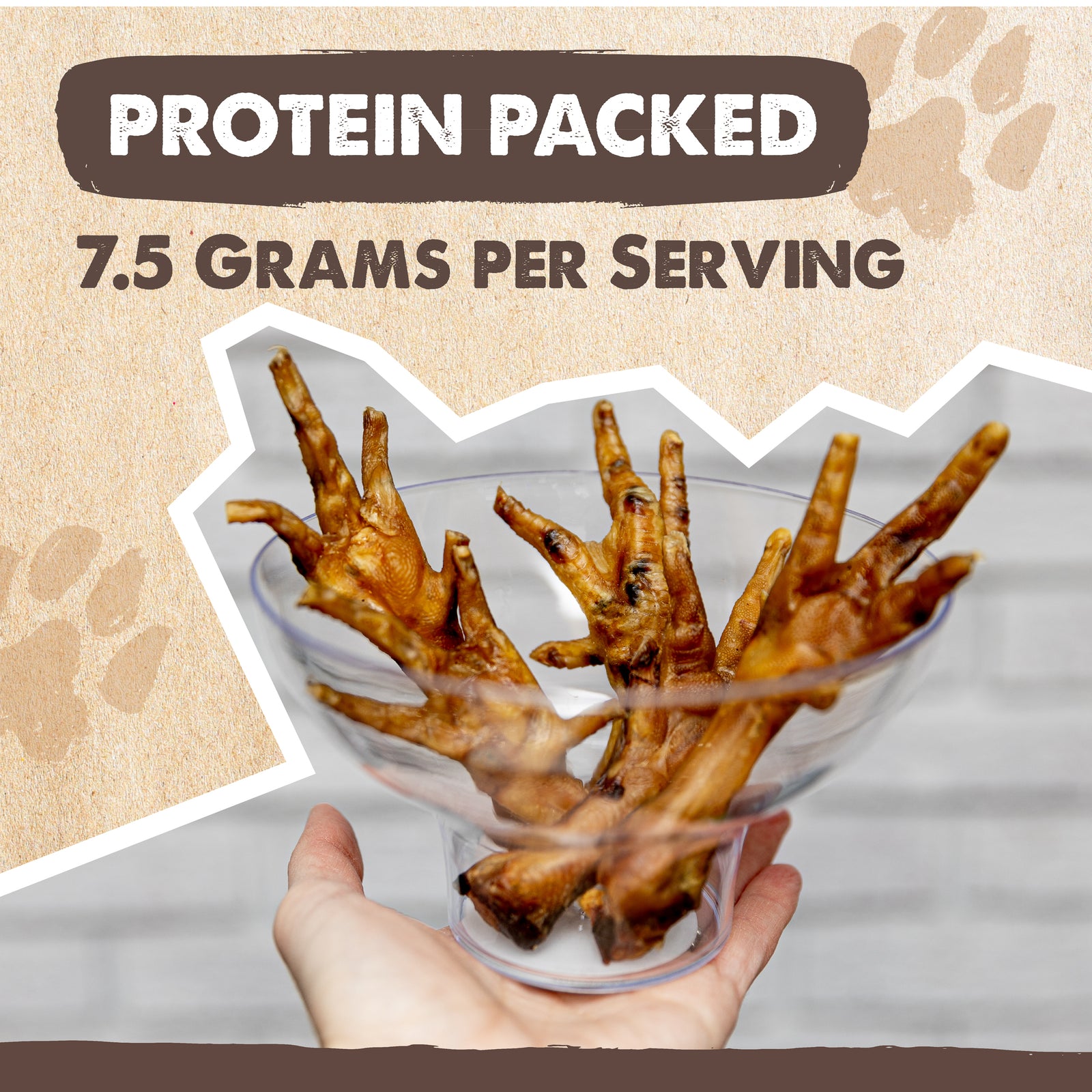 Mighty Paw Chicken Feet Dog Chews | Crunchy & Nutritious Treats