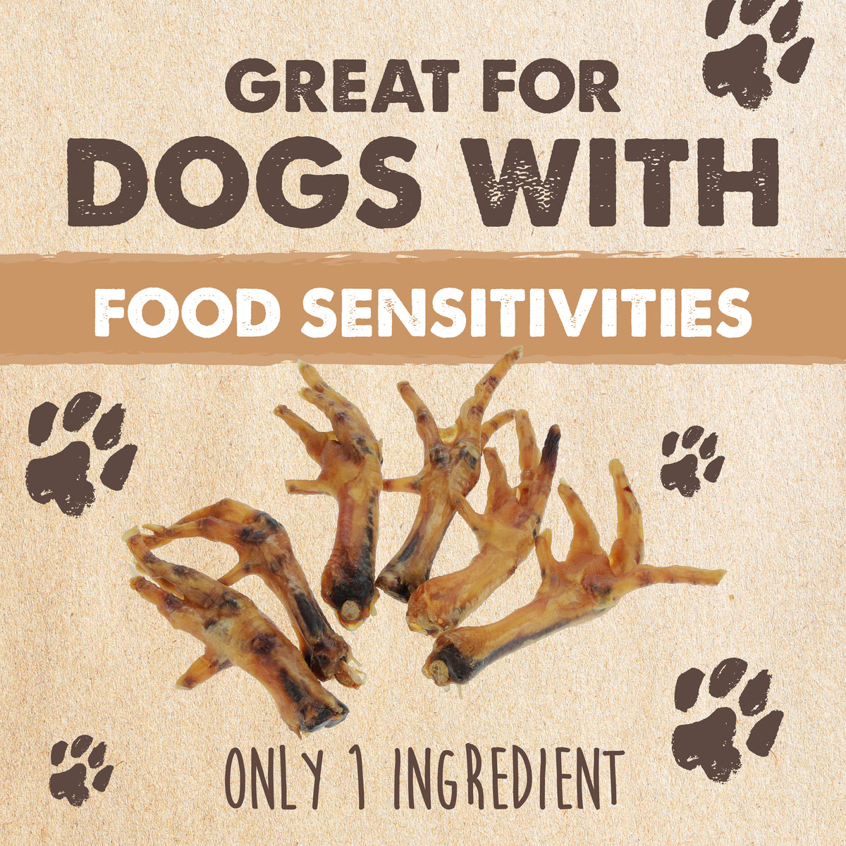 Mighty Paw Chicken Feet Dog Chews | Crunchy & Nutritious Treats